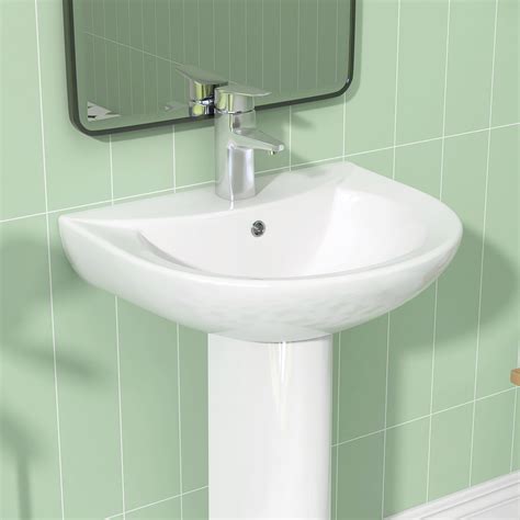 Getpro 21 W X 17 D Pedestal Bathroom Sinks Basin Combo White