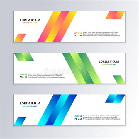Business Banner Template Gradient Color Modern Layout Web Header Footer Advertising Stock