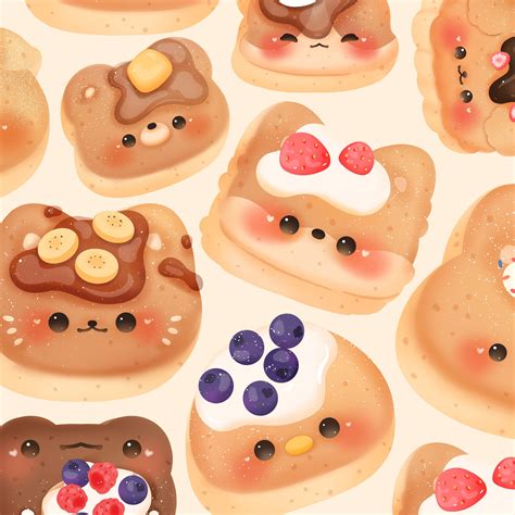 Cute Kawaii Printable Animal Pancakes Clipart Commercial Use Png