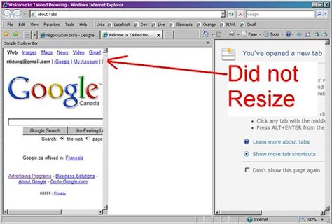 C Resizing A Webbrowser Control Hosted By An Explorer Bar In Ie Stack Overflow