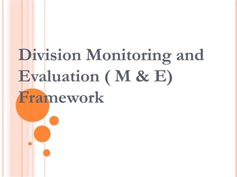 Results Based Monitoring And Evaluation