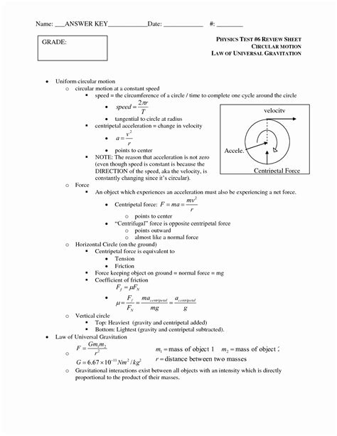 50 Universal Gravitation Worksheet Answers Chessmuseum Template Library