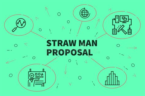 Conceptual Business Illustration With The Words Straw Man Proposal Stock Illustration