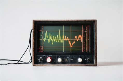 Vintage Oscilloscope Capturing Vibrant Waveforms In A Serene Minimalist
