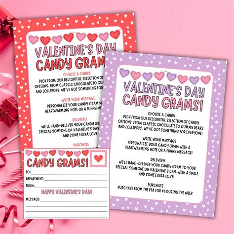 Valentine Candy Gram Valentine Gramcandy Gramscandy Gram Template