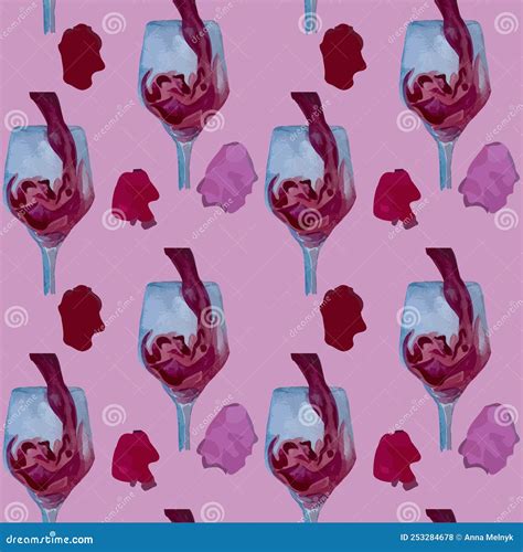 Watercolor Vector Hand Drawn Illustration Seamless Pattern With A