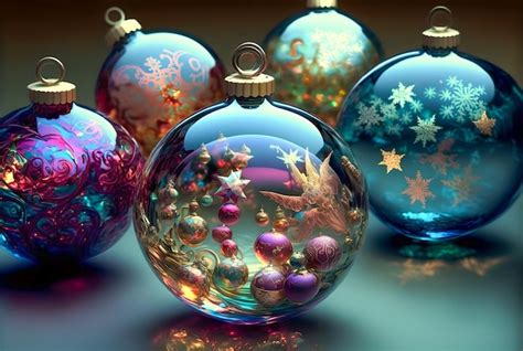 Premium Photo Glass Christmas Decorations