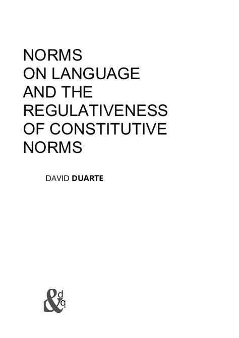Pdf Norms On Language And The Regulativeness Of Constitutive Norms