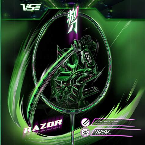 Venson ไม้แบดมินตัน Vs รุ่น Razor เขียว ฟรี เอ็น ซอง ที่พันด้าม ประกัน 6เดือน Shopee Thailand