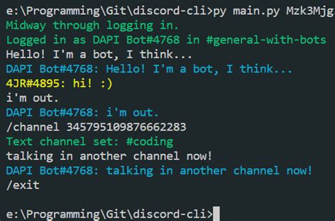 Github Fourjrdiscord Cli A Command Line Interface To Use Discord
