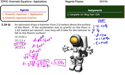 Applications Of Kinematic Equations Regents Physics