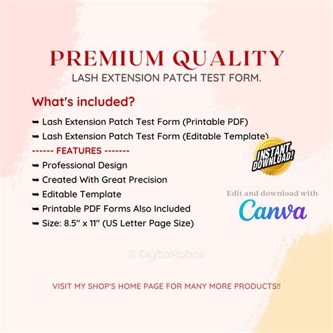 Lash Extension Patch Test Form Lash Lift Patch Test Lash Adhesive Patch Test Brow Tint Patch