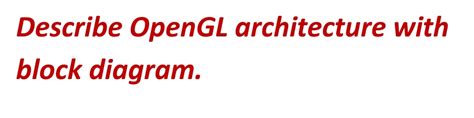 Answered Describe Opengl Architecture With Block Bartleby