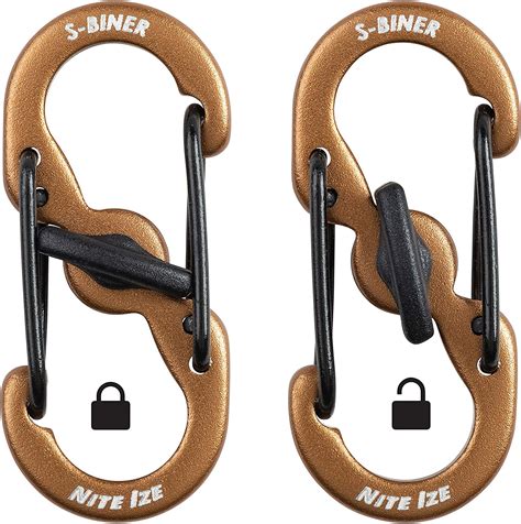 Карабин алюминиевый с блокировкой Nite Ize S-Biner MicroLock LSBMA-29BG ...