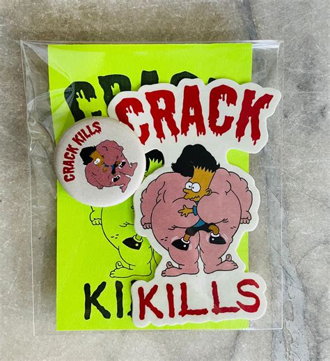 90s Bart Simpson Boot Design Button And Sticker Pack Crack Etsy