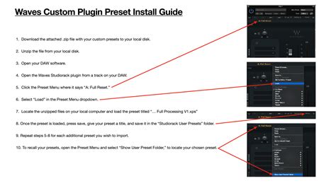 Waves Custom Preset Installation Guide