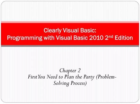 Ppt Clearly Visual Basic Programming With Visual Basic 2010 2 Nd