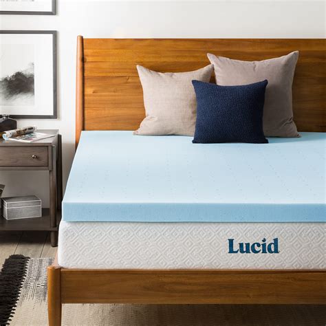 Lucid 3 Inch Mattress Topper Queen Gel Infused Memory Foam Memory