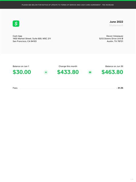Cash App Statement Pdf Cash Payments