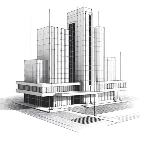 Premium Vector A Drawing Of A Building