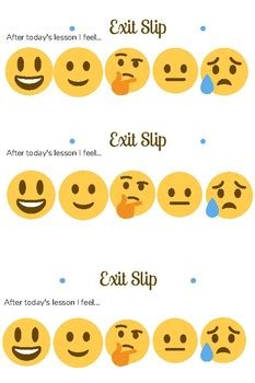 Emoji Exit Slip By Babe Miss Berry Teachers Pay Teachers