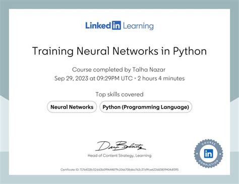 Talha Nazar On Linkedin Certificate Of Completion