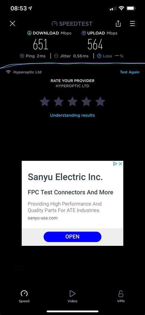 Hyperoptic Fibre Connection Internet Speedtest Fiberoptic Wfh