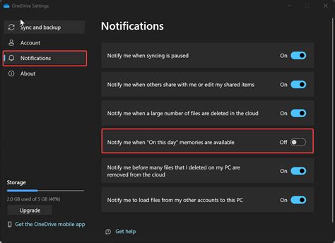 how to disable onedrive memories notifications in windows 11