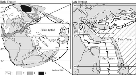 Late Permianearly Triassic Palaeogeographic Maps Left After Scotese Download Scientific