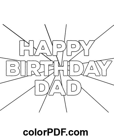 Dad Birthday Banner Coloring Pages And Books In Pdf