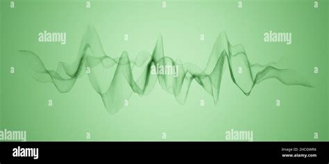 Abstract Dark Wireframe Waveform Or Polygonal Structure On Green
