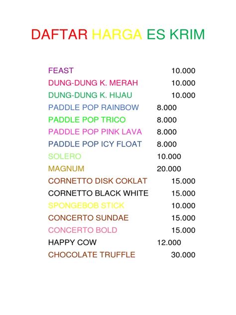 Daftar Harga Es Krim Pdf