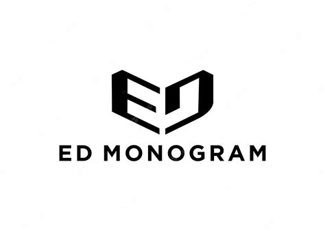 векторная иллюстрация дизайна логотипа Ed монограммы Премиум векторы