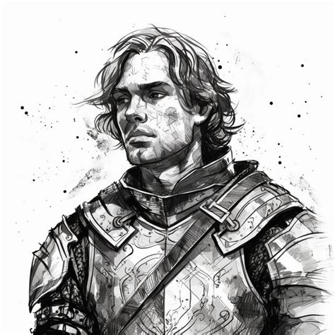 Premium Ai Image A Drawing Of A Knight With A Shield And A Shield