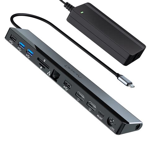 Usb C Docking Station Dual Monitor With Power Adapter Newq 12 In 1 Thunderbolt 3 4 Dock Dual