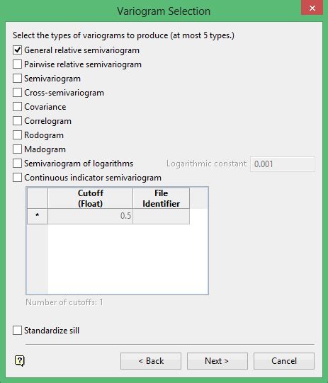 vulcan block variography create variogram