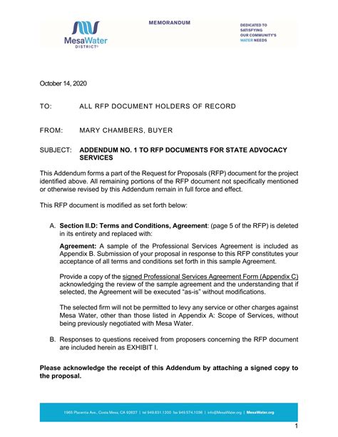 Addendum No 1 To Rfp Documents For State Advocacy Services