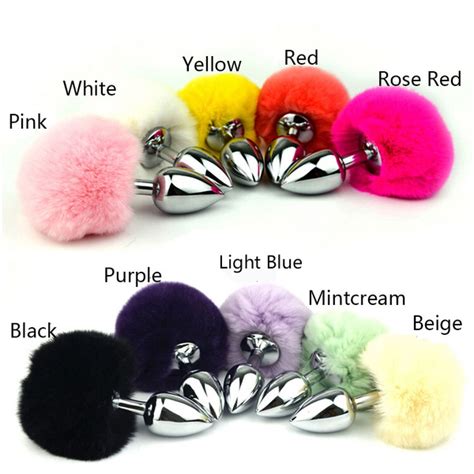 Sex Butt Toy Bunny Rabbit Tail Plug Ass Insert Stainless Metal Prostate Stopper Wish