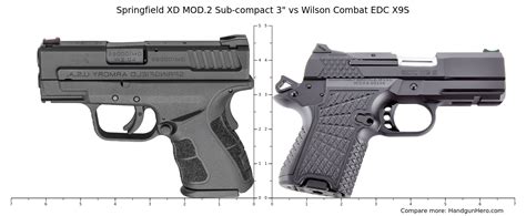 Springfield Xd Mod2 Sub Compact 3 Vs Wilson Combat Edc X9s Size