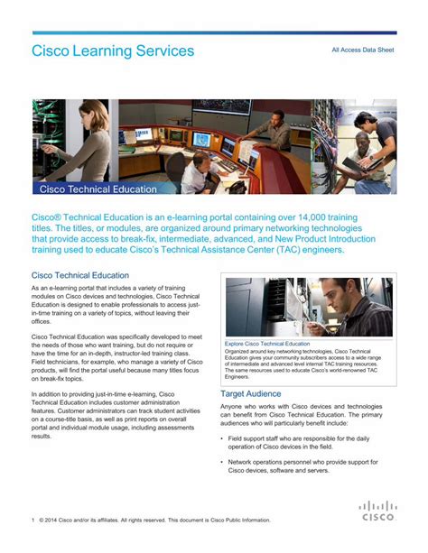 PDF Cisco Learning Services All Access Data Sheet All ForAccess