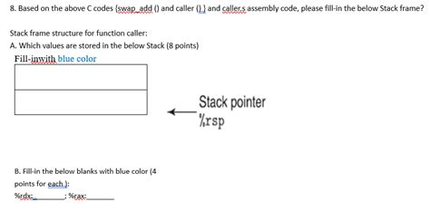 8 Based On The Above C Codesswapadd And Caller