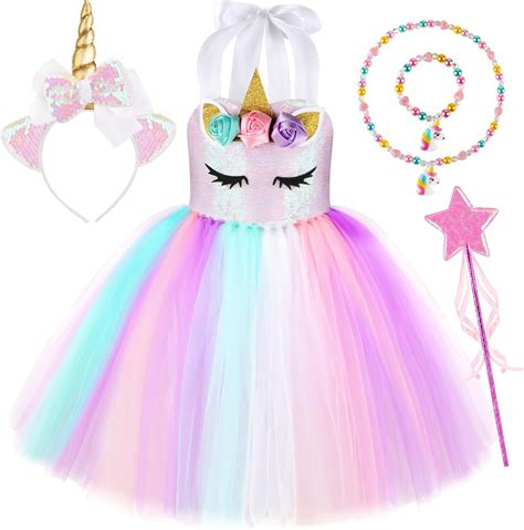 Tinbox Girls Unicorn Princess Dress Unicorn Costume For