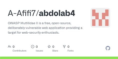 Github A Afifi7abdolab4 Owasp Mutillidae Ii Is A Free Open Source Deliberately Vulnerable