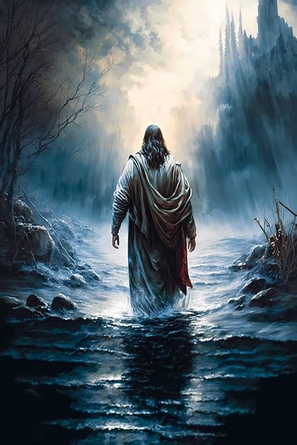 Download Jesus Walking On Water Christianity Royalty Free Stock