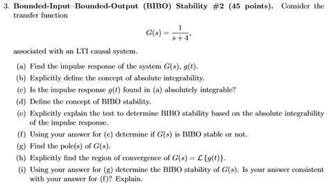 Solved Bounded Input Transfer Function 3 Bounded Output