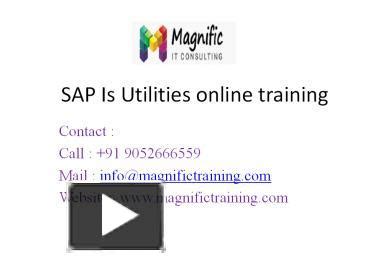 Sap Is Utilities Training Presentation Free To Download