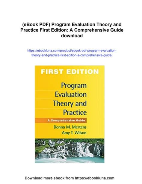 ebook pdf program evaluation theory and practice first edition a