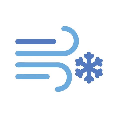 Cold Weather Icon Wind And Snowflake On Black 62420163 Vector Art At