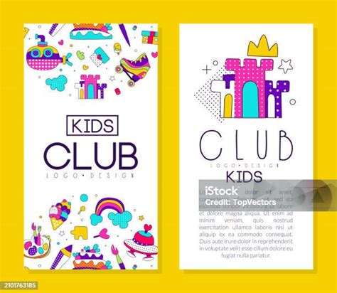 키즈 클럽 전단지 템플릿입니다 교육 클럽 놀이방 놀이 구역 초대 카드 전단지 디자인 벡터 일러스트 레이 션 0명에 대한 스톡 벡터 아트 및 기타 이미지 Istock