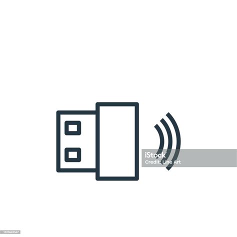 컴퓨터 개념에서 무선 아이콘 벡터입니다 무선 편집 가능한 스트로크의 얇은 선 그림입니다 웹 및 모바일 앱 로고 인쇄 미디어에 사용할 무선 선형 기호 0명에 대한 스톡 벡터